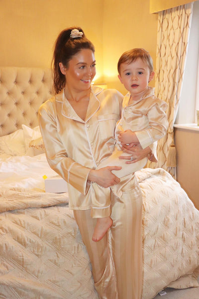 GOLD LUXE satin pyjamas - ADULT – Mini Twinni